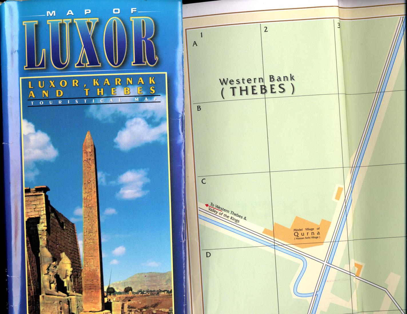 Map of Luxor : Luxor, Karnak, and Thebes : Touristical Map