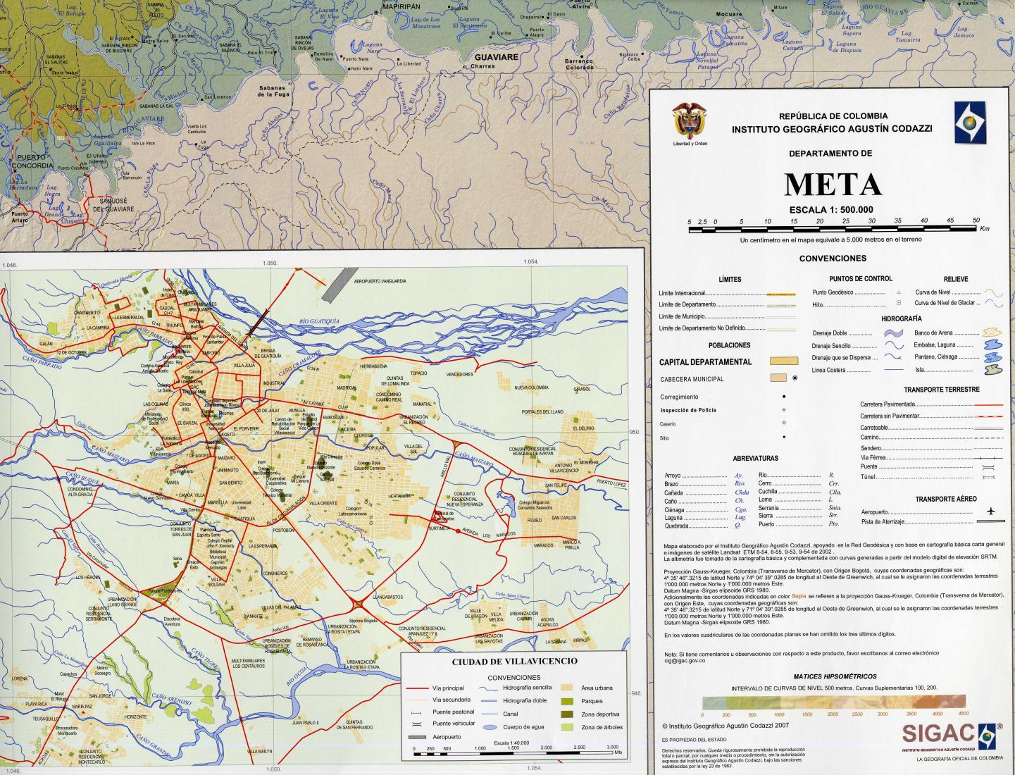 Republica de Colombia : Departmento de : Meta