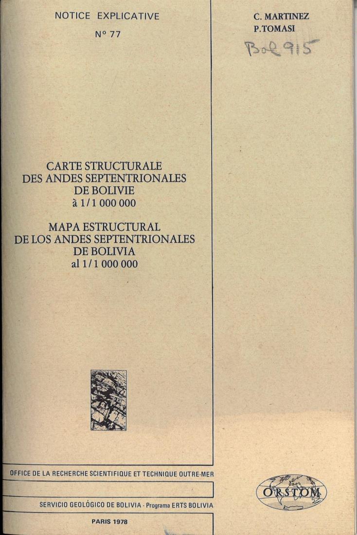 Carte structurale des Andes septentrionales de Bolivie = Mapa ...
